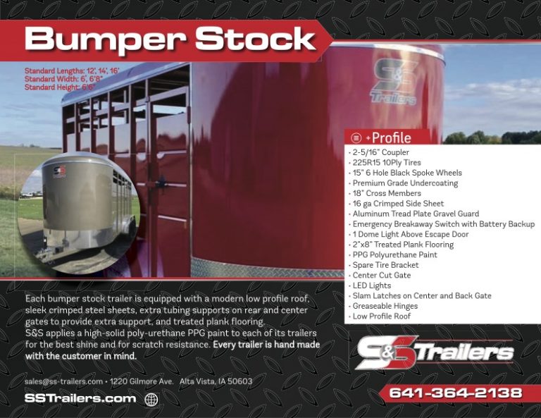 Bumper Stock Trailers | S&S Trailers | Livestock Trailers ...